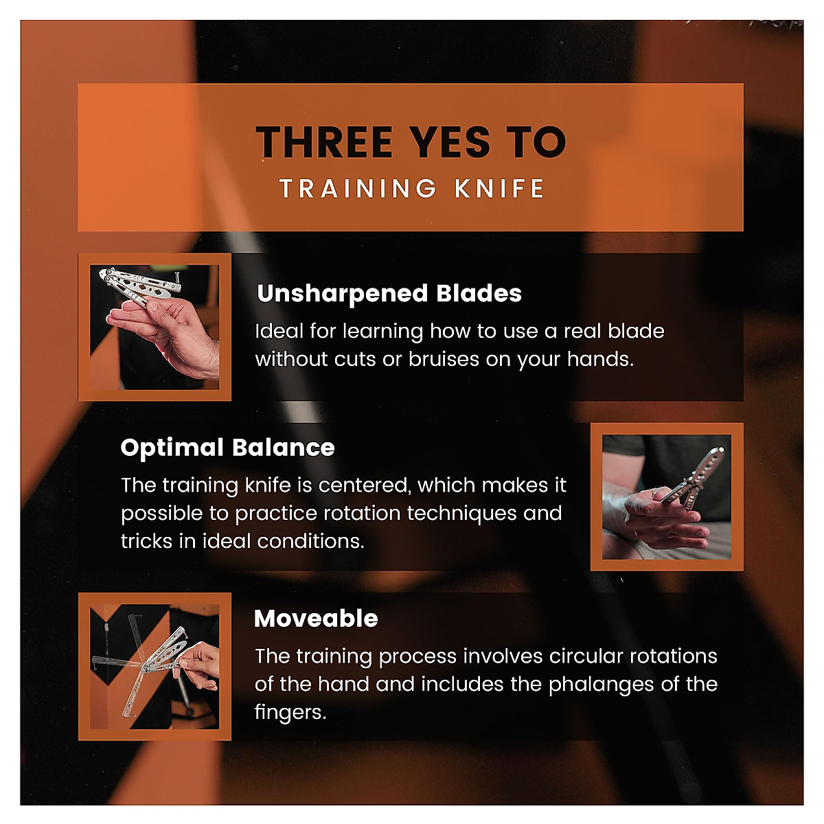 Butterfly Knife, Balisong Trainer Unsharpened Blade, 2 Practice Knives Set with Pouches Fully safe Not Real Blades