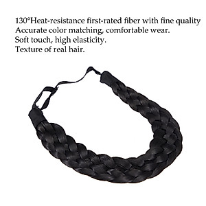 TOECWEGR 5 Strands Synthetic Hair Braided Headband Hairpiece Classic Chunky Wide Plaited Braids ElasticMulti Color Headband Ladies Beauty Hair Accessories …