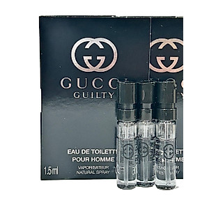 Gucci Guilty Sample Perfume Eau De Toilette Men Spray Pour Homme MINI SMALL Travel Size 1.5 ML / 0.05 - set of 3