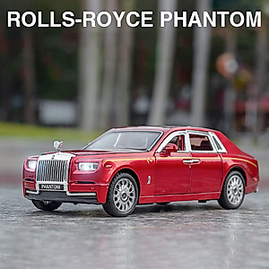 Alloy Collectible Red Rolls Royce Phantom Toy Pull Back Vehicles Diecast Model Car
