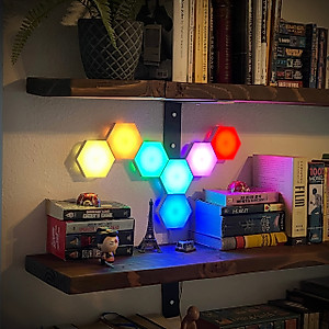 Hexoglow Hexagon LED Lights - Premium Set of Hexagon Wall Lights “6 PCS“ Remote Control and Touch Sensitivity, RGB Lighting, Aesthetic Room Decor, Perfect for Gaming Room and Living Room