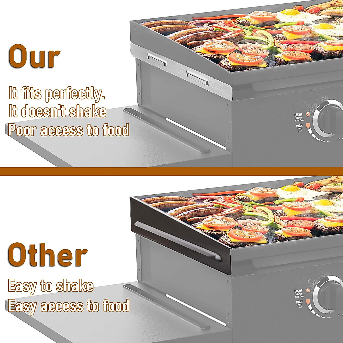 Grarg Wind Guards for Blackstone 22” Griddle,Blackstone Griddle Accessories Stainless Steel Magnetic Wind Screen for Outdoor Backyard BBQ Cooking Gas Saving(22 Inch)