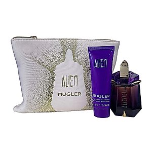 Thierry Mugler Alien 3 Pc. Gift Set for Women Beauty Pouch + Edp 1 Oz + B/l 1.7 Oz, 1.7 Fl Oz