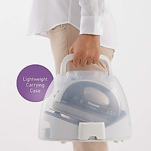 Panasonic NI-WL600 Cordless, Portable 1500W Contoured Multi-Directional Steam/Dry Iron, Stainless Steel Soleplate, Power Base and Carrying/Storage Case, Silver