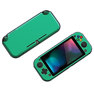 eXtremeRate PlayVital Glossy Chameleon Green Purple Protective Case for Nintendo Switch Lite, Hard Cover Protector for Nintendo Switch Lite - 1 x Black Border Tempered Glass Screen Protector Included