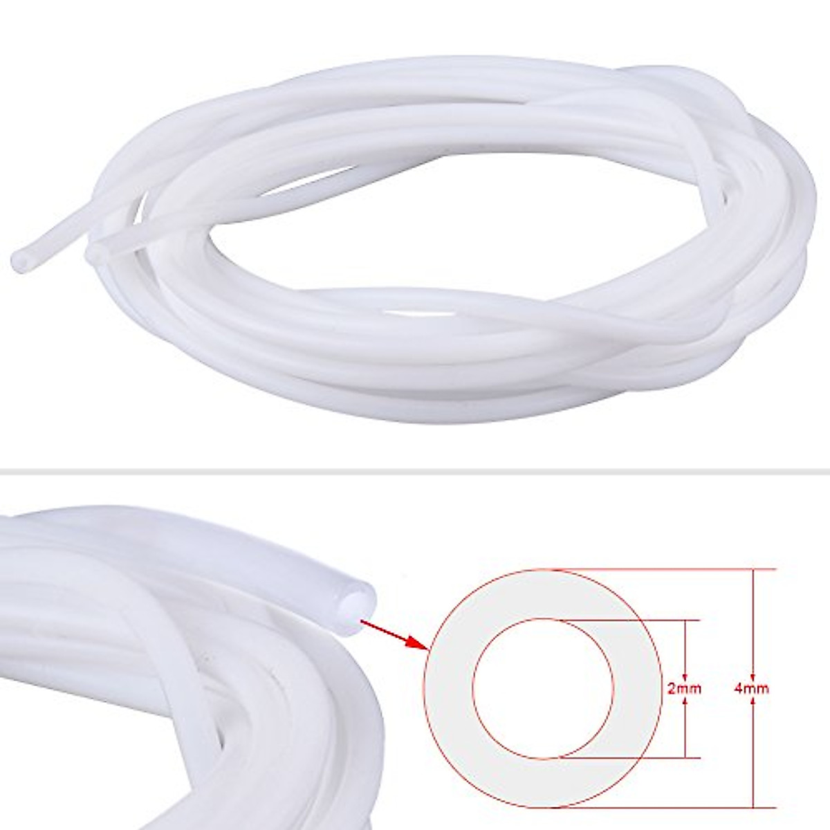 SIQUK 2 Pcs PTFE Teflon Tube (2M) 4 Pcs PC4-M6 Quick Fitting 4 Pcs PC4-M10 Straight Pneumatic Fitting Push to Connect for 3D Printer 1.75mm Filament