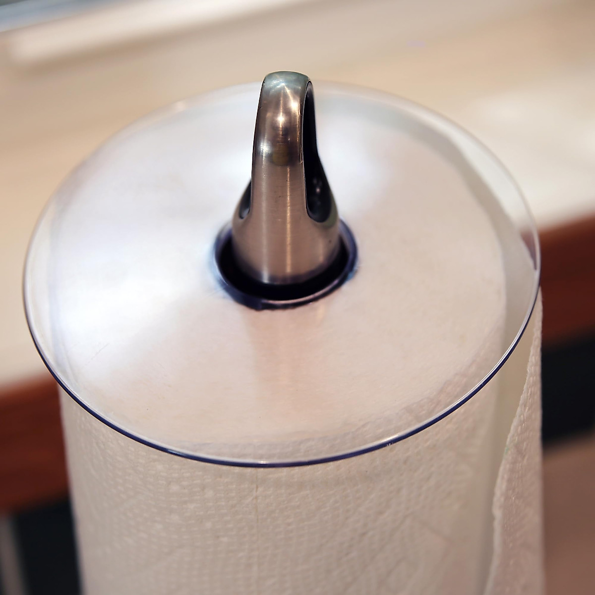Paper Towel Topper- Keeps Top of Paper Towel Roll Clean & Dry - Paper Towel Holder Countertop Stand