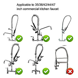 COOLWEST Pre-Rinse Spray Valve with Hose 44 Inch Stainless Commercial Hose with Sprayer Nozzle Head Replacement Kit for Commercial Kitchen Sink Faucet