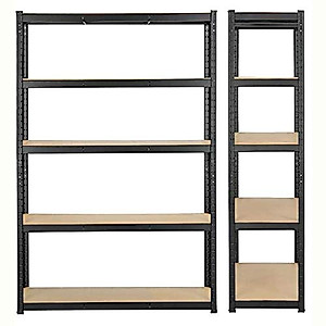 Autofather Garage Storage Shelves 5-Tire Heavy Duty Shelving Units for Workshop/Home Metal Utility Rack, 160kg Per Shelf, 39" W x 20" D x 77" H