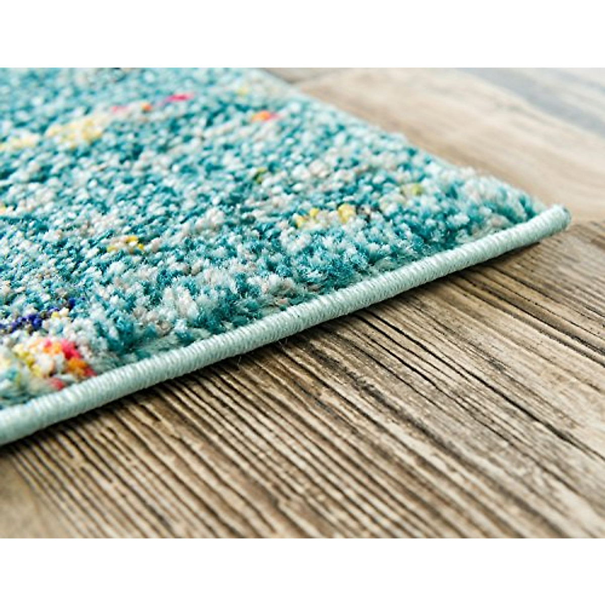 Unique Loom Vita Collection Over-Dyed Southwestern Tribal Vintage Area Rug, Rectangular 9' 0" x 12' 0", Turquoise/Yellow