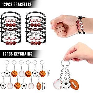 122 PCS Sports Party Favors Basketball Baseball Football Soccer Party Gift Thank You Tags Goodie Bags for Sports Club Party Favors Kid Birthday Party Baby Shower Sports Theme Party Supplies (Style 01)