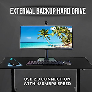 SUHSAI 1TB External Hard Drive USB 2.0 Ultra Slim & Compact Portable Storage Extended Data Backup harddrive Pocket Size USB Drive 2.5" HDD for PC Laptop Mac Chromebook Desktop (Black)