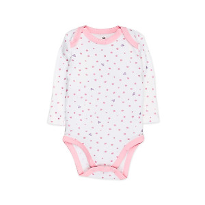 HonestBaby 5-Pack Organic Cotton Long Sleeve Bodysuits, Rose Blossom, 12 Months