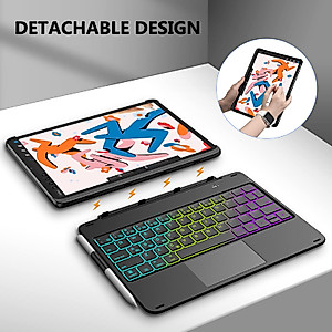 FINTIE Touchpad Keyboard Case for iPad Pro 11-inch (4th / 3rd Generation) 2022/2021 - Magnetically Detachable Bluetooth Backlit Trackpad Keyboard Cover, Also Fit iPad Air 5th/4th Gen 10.9, Black