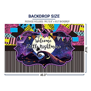 Allenjoy Welcome Little Baby Shower Backdrop for Newborn Girl Boy Halloween Pumpkin Trunk Trick or Treat Oh Baby Birthday Costume Party Supplies Decorations Banner Gifts Favors Background