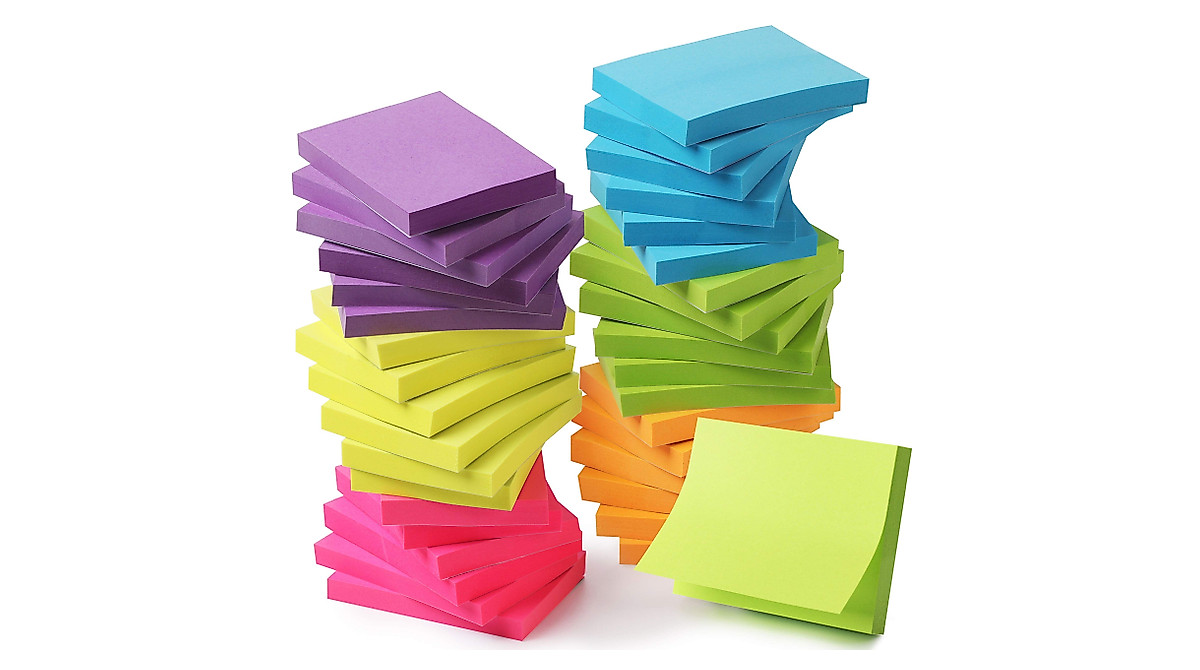 Mr. Pen Neon Sticky Notes Pack - 36 Pads for Colorful Organization