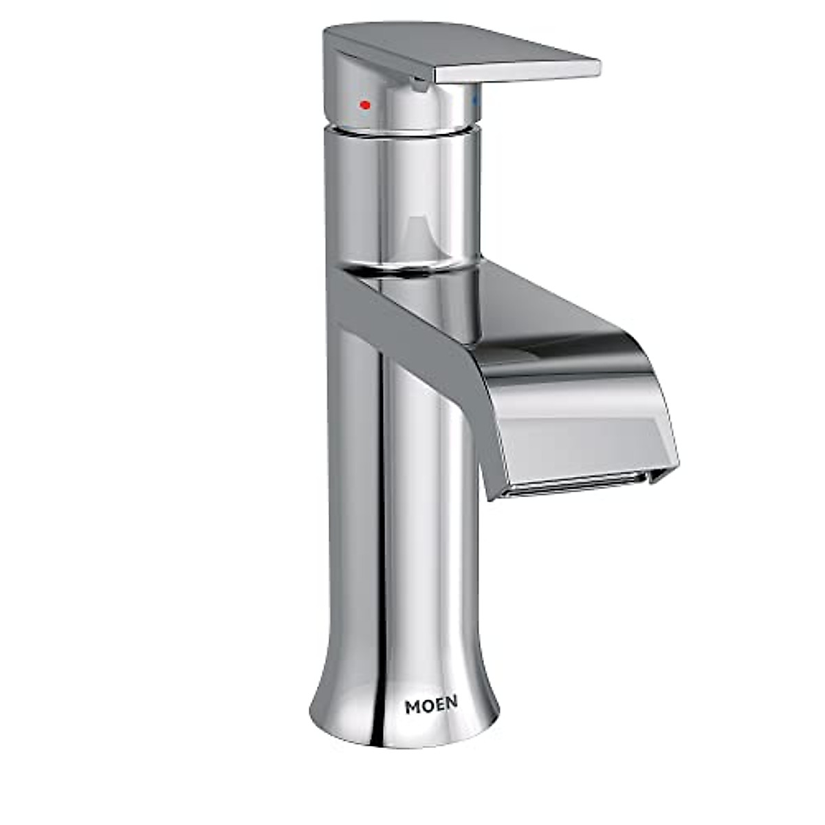 Moen Genta LX Chrome One-Handle Single Hole Modern Bathroom Sink Faucet with Optional Deckplate, 6702