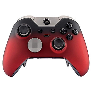 eXtremeRate Shadow Red Replacement Faceplate Shell Side Rails for Xbox One Elite Controller (Model 1698) - Controller & Back Shell NOT Included