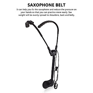 Generic Saxophone Shoulder Harness Aluminum Metal Sax Holder Comfortable Sax Neck Strap Hook for Saxophone for Horn Tenor Baritone Alto Sax Soprano Clarinet