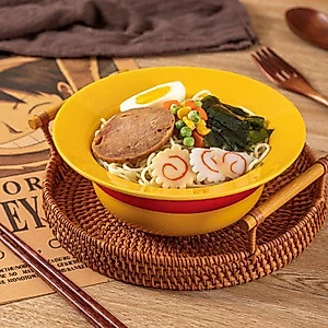 CHUNGE 5PCS ONEPIECE Japanese Ramen Ceramic Bowl Set Luffy Straw Hat Ramen Bowl With Chopsticks Anime Fans Gift（4Pcs）