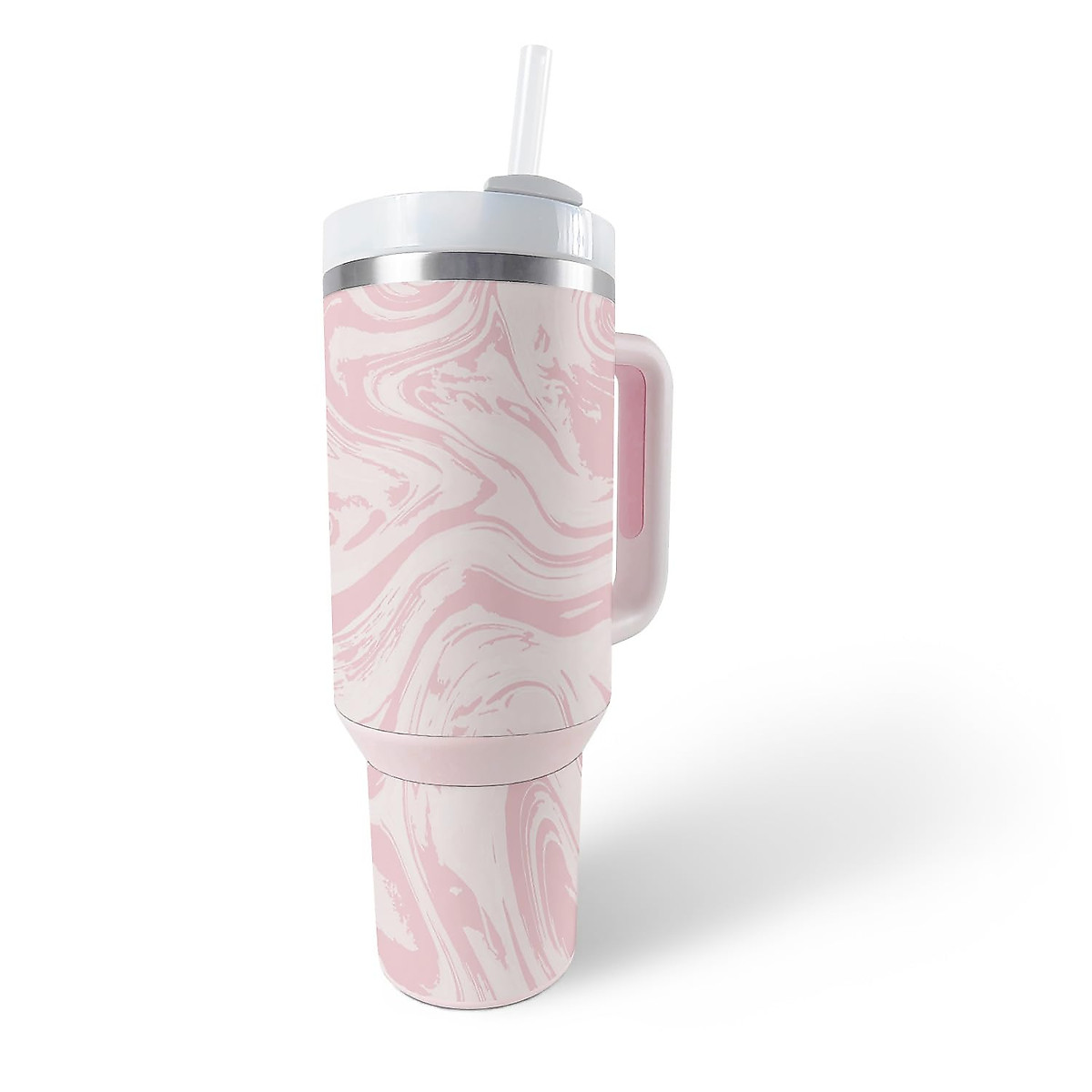 MightySkins Skin Compatible with Stanley The Quencher H2.0 FlowState 40 Oz Tumbler - Silky Pink | Protective, Durable, and Unique Vinyl Decal wrap Cover | Easy to Apply, Remove, and Change Styles