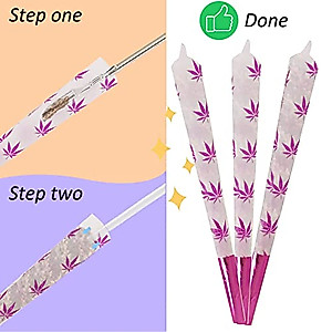 VEPLYN 50 Pack 4 inch RollPaper with Purple Mouth and Spoon Shape Set