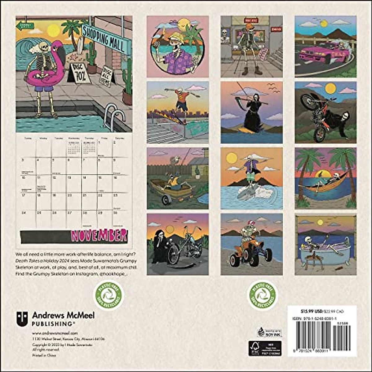 Death Takes a Holiday 2024 Wall Calendar