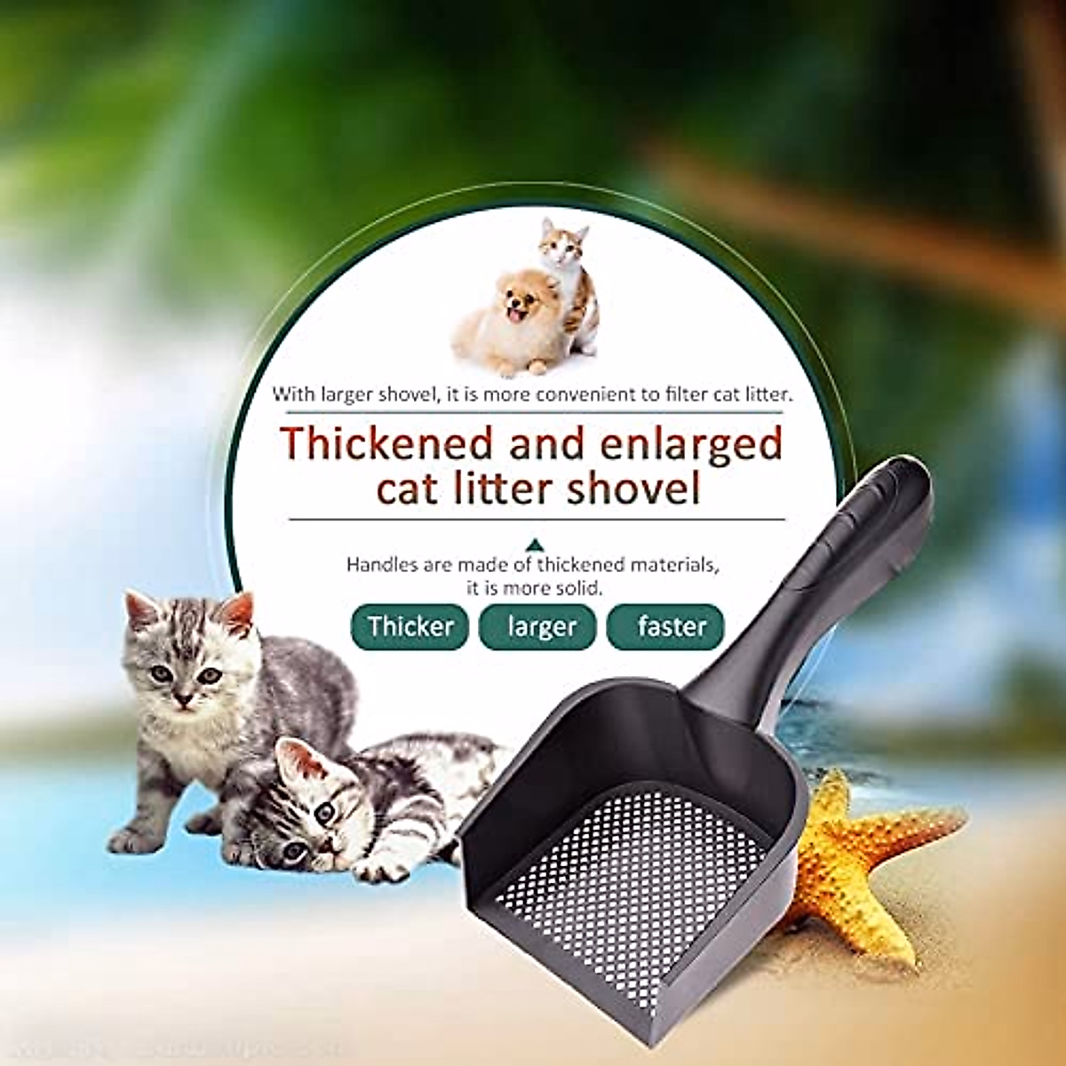 Hucholite Cat Litter Scoop Cat Fine Sand Scooper Pet Poo Shovel Kitty Pet Scoop Little Sifter Scoop Pet Shovel Scoop Pet Reptile Terrarium Bedding Litter Cleaner Scoop for Cat Tortoise SnakeA11