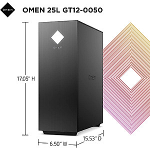 2021 Newest HP OMEN 25L Gaming Desktop PC, AMD 8-Core Ryzen 7 3700X(Up to 4.4GHz), GeForce RTX 3060 12GB, HyperX 16 GB DDR4 RAM, 1TB HHD+512GB PCIe NVMe SSD, Windows 10, RGB Lighting + Generic Mouepad