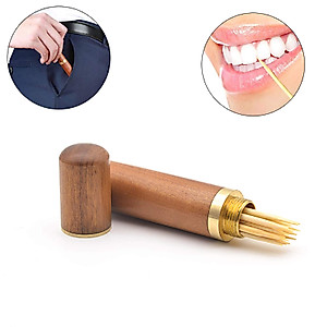 ForFine Needle Storage Portable Wooden Sewing Needle Case Pocket Box Handmade Craft Needle Holder for Store Embroidery Needle, Toothpick, Pill, Bead (5 Packs)