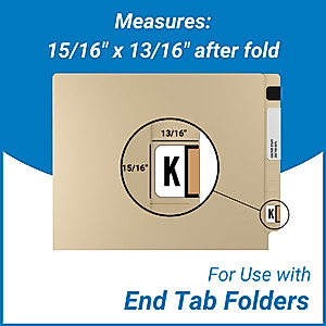 Doctor Stuff - File Folder Labels, Alphabet Letter K, Jeter 7100 - JTAM Series Compatible Alpha Stickers, Tan, 15/16" x 1-5/8", 225 Labels per Package