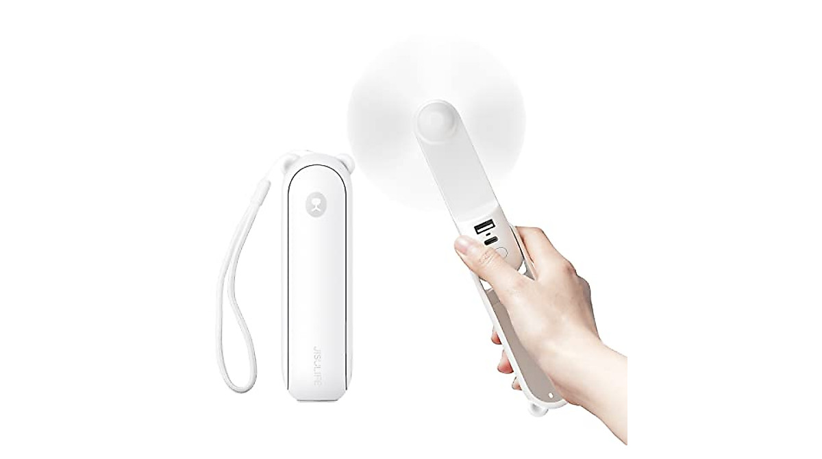 JISULIFE Portable Fan - Max 46 Hours Runtime, USB Power