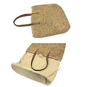 Romfor Women Large Straw Bag Handmade Summer Beach Shoulder Bag
