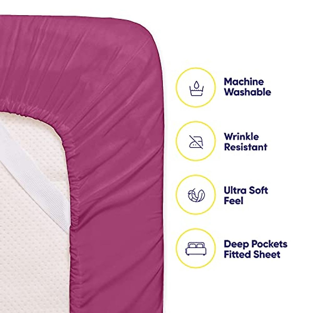 King Size Bed Sheets - 6 Piece 1500 Supreme Collection Fine Brushed Microfiber Deep Pocket King Sheet Set Bedding - 2 Extra Pillow Cases, Great Value, King, Berry