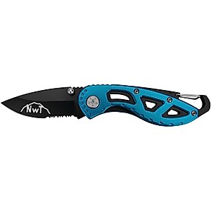Performance Tool W9384 Northwest Trail 2 1/2" Bisina Folding Pocket Knife, Serrated Clip Point, Stainless Steel