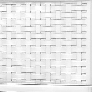 4 Drawer Wide Weave Tower White with Driftwood Handles,Organizer Storage Tower