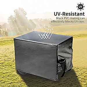 GDcaptain Generator Covers Waterproof 26" L x 20" W x 20" H Generator Covers with 600D Heavy Duty Fabric and UV-Resistant PVC Coating for most 3000-5000 Watt Universal Portable Generators Black
