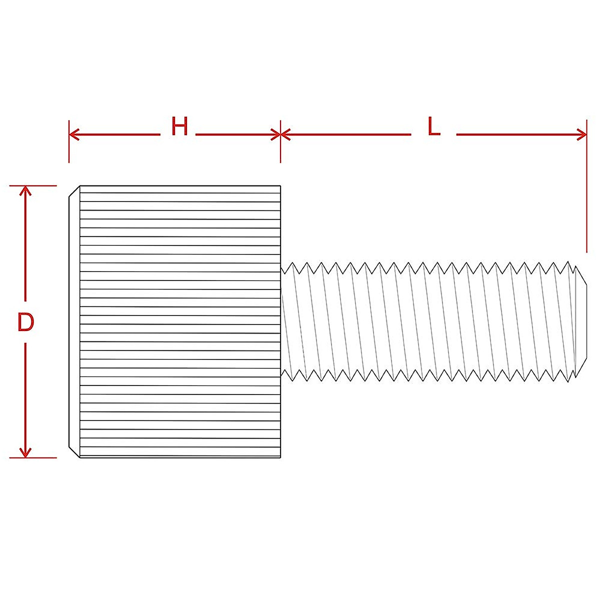 M3 x 6mm Thumb Screws Plain Type Metric (Thread Dia. 3.0mm) Knurled Head,10 Piece
