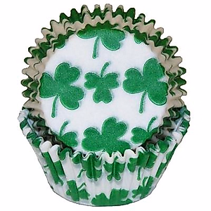 50 Shamrock Print Cupcake Liners Baking Cups Standard Size St. Patrick's Day