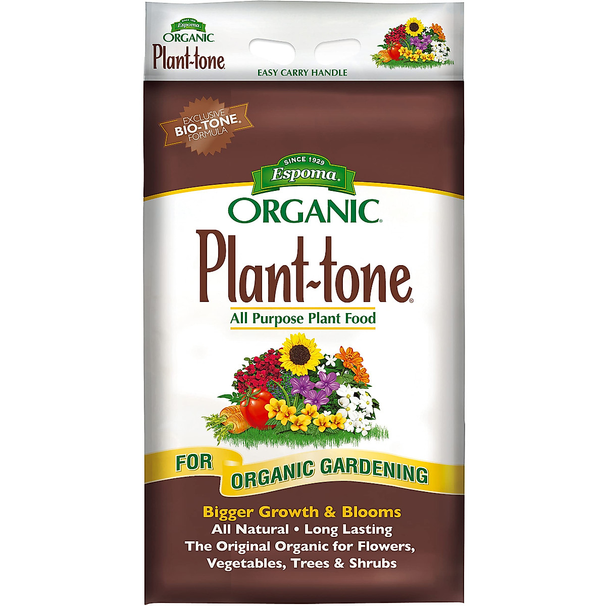Espoma Organic Plant-Tone 5-3-3 Natural & Organic All Purpose Plant Food;18 lb. Bag; The Original Organic Fertilizer for All Flowers, Vegetables, Trees, and Shrubs.