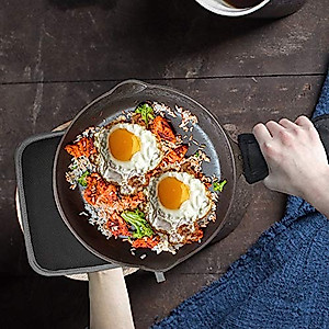 YEKOO 2 PCS Gray Pot Holders Sets for Kitchen Heat Resistant Oven Hot Pads with Pockets Non Slip Soft Grip Potholders for Baking Cooking 8"x8.5"