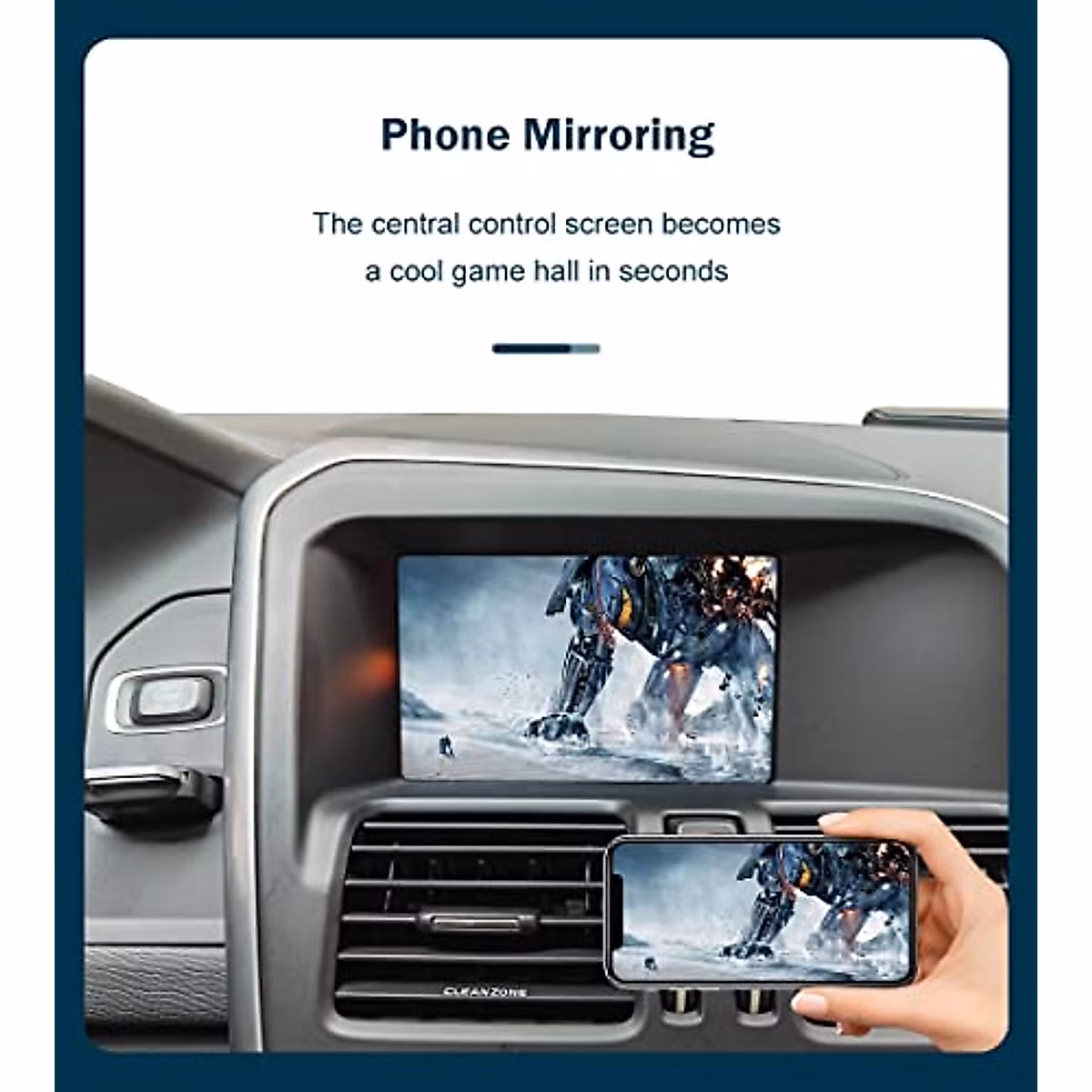 NINETOM Wireless Carplay Retrofit Kit Decoder for Volvo XC60 S60L V40 2014-2017 Year, Support Android Auto, Mirror Link, Rear Camera, Original Car Function