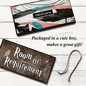 Room of Requirement Sign 6x12 Inch Room Decor,Bathroom Decor,Wizardry Door Wall Hanging Wood Plaque Magic Gift