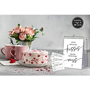 Guess How Many Kisses Bridal Shower Game,Minimalist Bridal Shower Game,Wedding Shower Games,Bachelorette Party Night,Bridal Shower Games Ideas,1 Sign & 50 Cards Set-A43