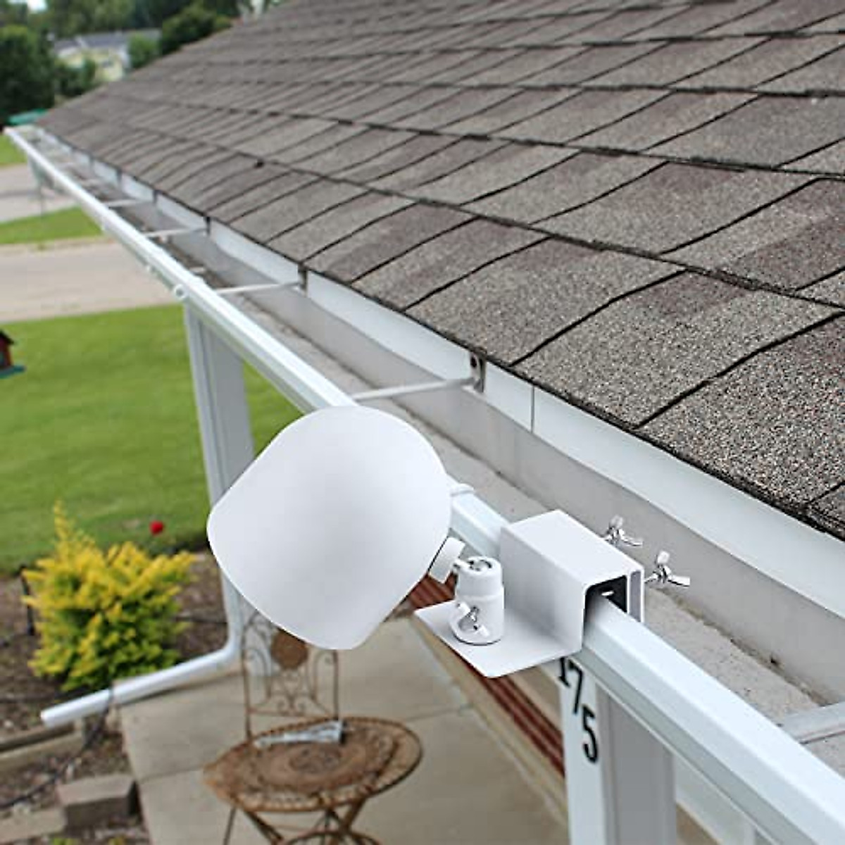 Weatherproof Gutter Mount for Google Nest Cam (Battery), Adjustable Aluminum Alloy Mount Bracket with No Drilling (2 Pack, White)