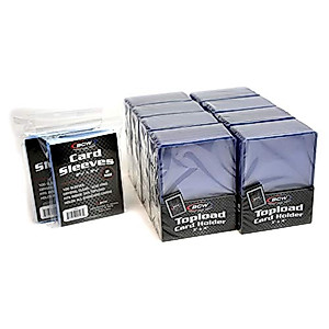 BCW 200 Top Loaders + Penny Sleeves | 200 Each: Trading Card Sleeves & Toploaders for Cards | for Your TCG, Pokemon, MTG Cards, Ultra Clear Baseball Card Protectors for Pro Collectors and Hobbyists