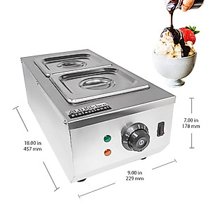 ALDKitchen Chocolate Melting Pot | Manual Control Chocolate Melter for Home or Bakery Use | 2 Tanks for 9 lb (4 kg) of Tempered Chocolate | 110V | 1kW
