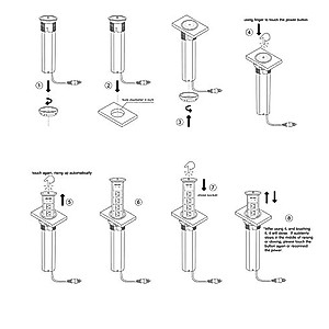 Kungfuking Intelligent Motorised Pop Up Socket Surge Protector Power Strip Retractable Power Strip with Dual USB Charging Stations for Kitchen Counter, Conference Room (White)