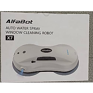 AlfaBot Window Cleaner Robot, X7 Smart Window Vacuum Cleaner with Automatic Water Spray, Glass Cleaning Robot for Interior/Exterior Highrise Windows