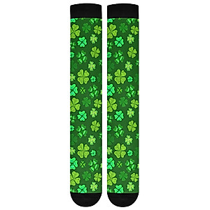 Wusikd Patrick Green Clover Compression Socks for Women and Men Circulation Shamrock Long Socks for Athletic Running 1
